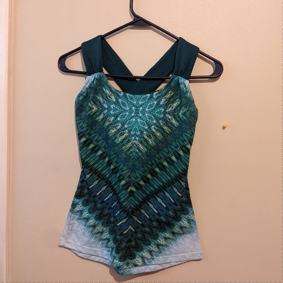 Prana | Tops | Prana Green Phoebe Crossback Tank Shelf Bra Xs | Poshmark